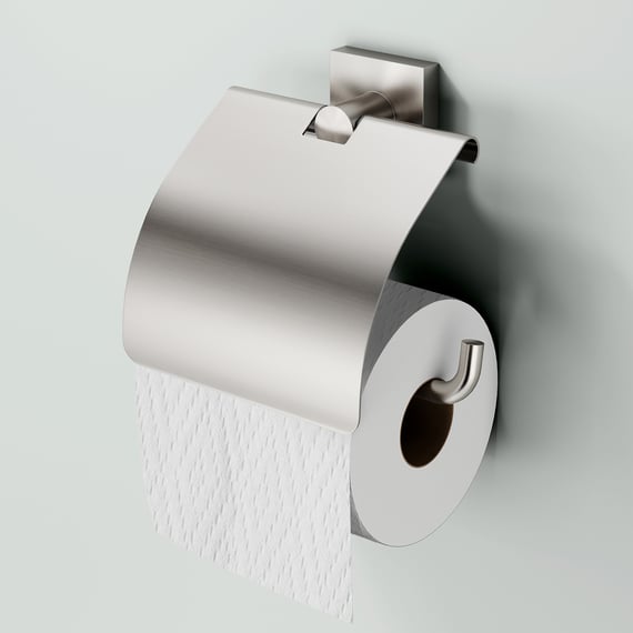 Viverso x cube open toilet roll holder with cover brushed nickel ...