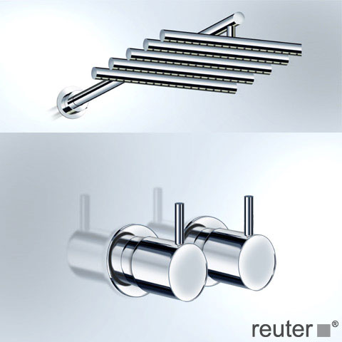 Vola 5251 concealed shower system with thermostat chrome - 5251-16 | REUTER