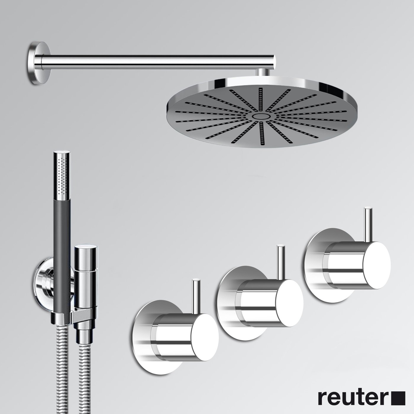 Vola 5471 concealed shower system with thermostat chrome - 5471R-061-16 ...
