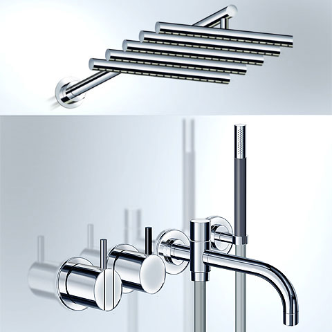 Vola 2441DT8-051 shower system, single lever mixers, with bath filler ...
