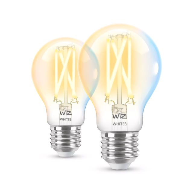 Wiz Tunable White set of 2 LED lamps A60, E27, 2700-6500K, 7W dimmable ...