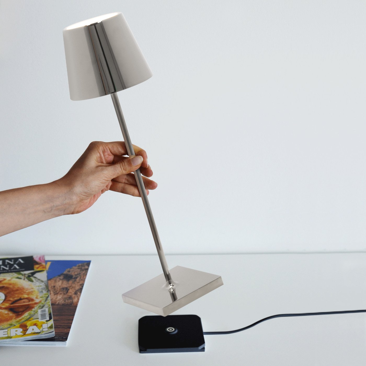 Zafferano Poldina Pro 6er Set Akku Tischleuchte, LED USB mit ...