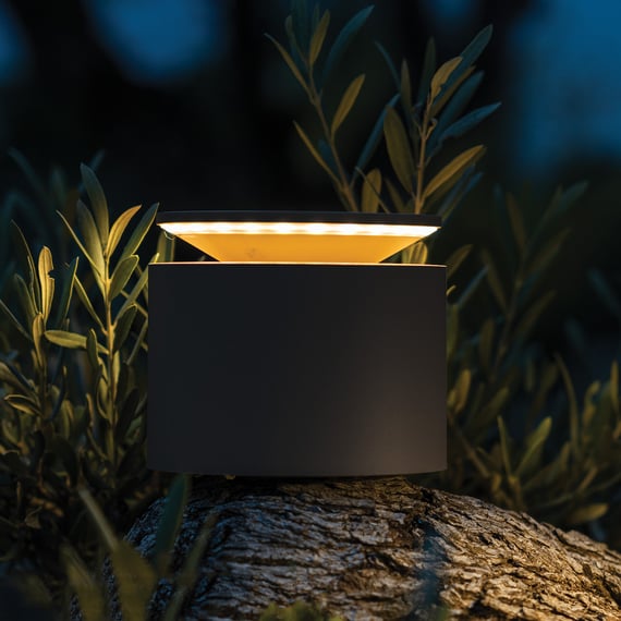 zafferano Push-up rechargeable table lamp, LED & CCT dark grey ...